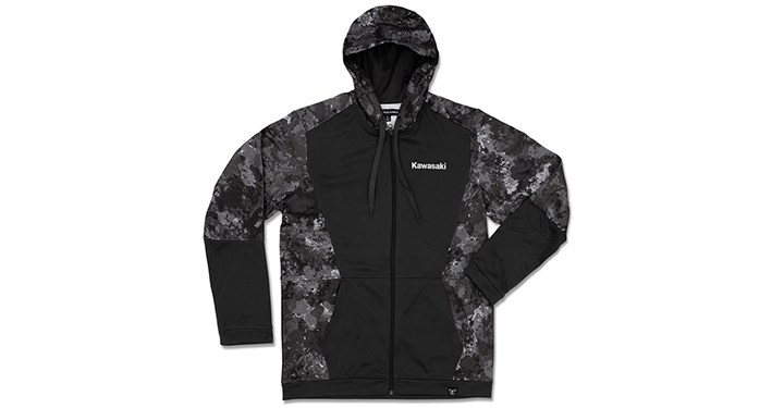 Kawasaki Midnight Camo Zip Up Hooded Sweatshirt detail photo 1