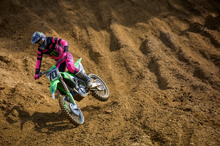 MONSTER ENERGY® PRO CIRCUIT KAWASAKI RIDER LEVI KITCHEN SECURES PODIUM ...